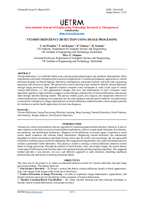 (PDF) VITAMIN DEFICIENCY DETECTION USING IMAGE PROCESSING