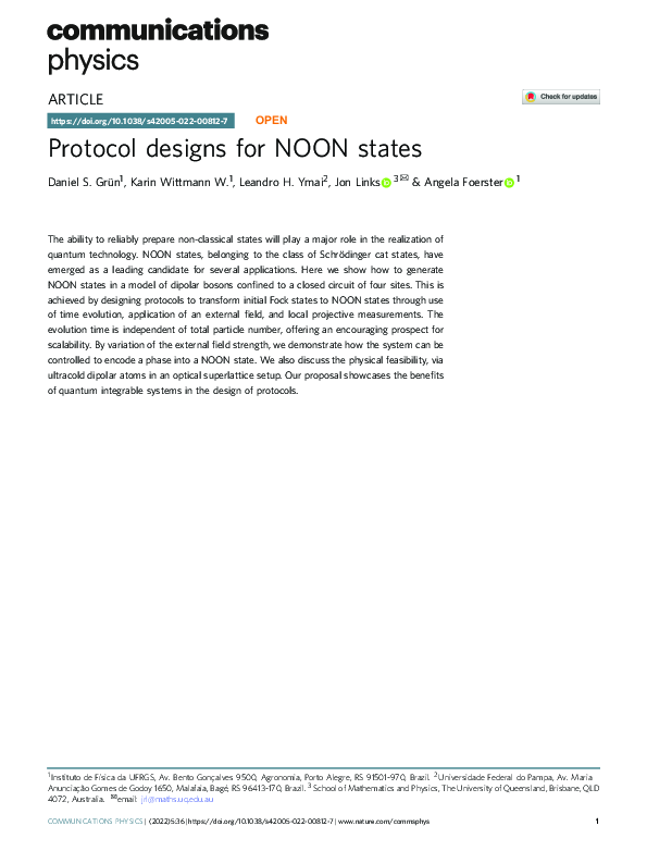 (PDF) Protocol designs for NOON states