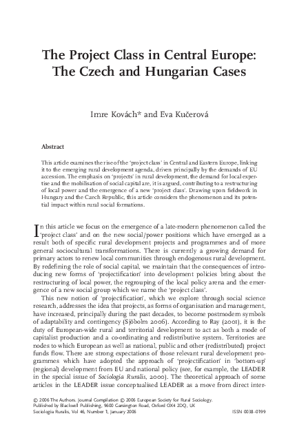(PDF) The Project Class in Central Europe: The Czech and Hungarian Cases