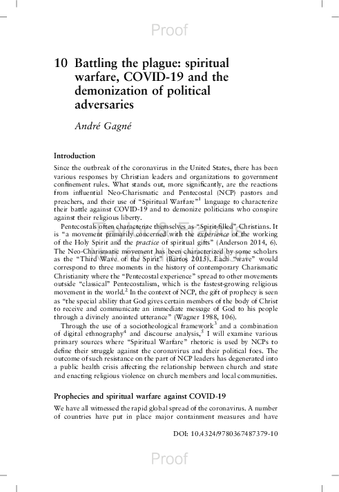 (PDF) Battling the plague: spiritual warfare, COVID-19 and the ...