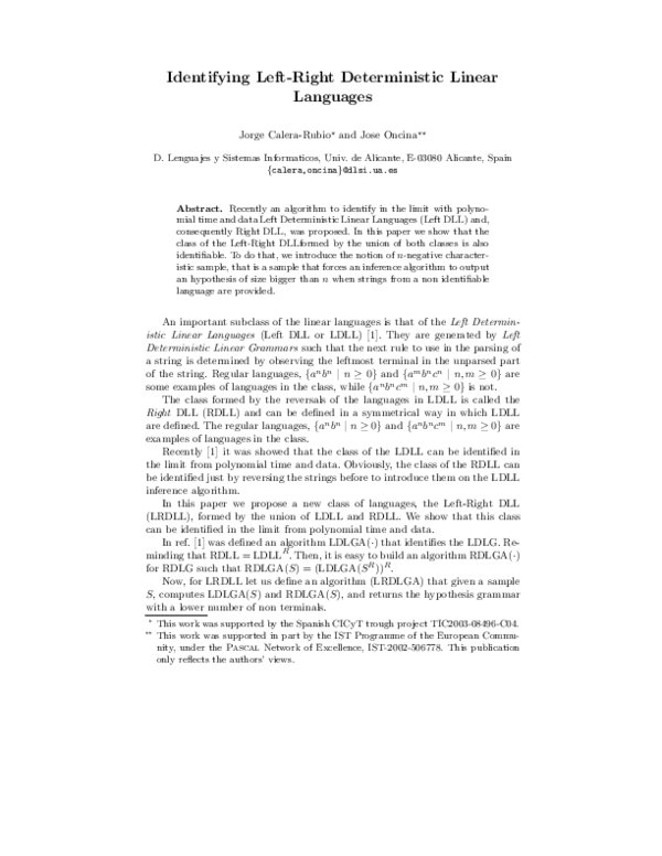 (PDF) Identifying Left-Right Deterministic Linear Languages