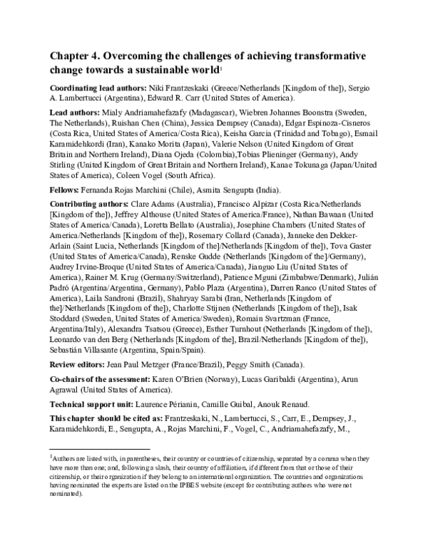 (PDF) Chapter 4. Overcoming the challenges of achieving transformative ...