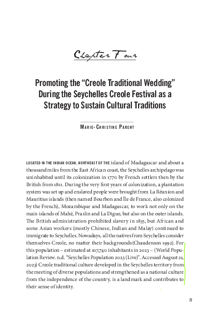 (PDF) Promoting the "Creole Traditional Wedding" During the Seychelles ...