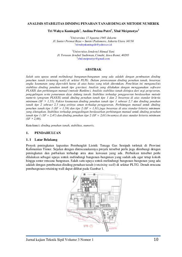 (PDF) Analisis Stabilitas Dinding Penahan Tanah Dengan Metode Numerik