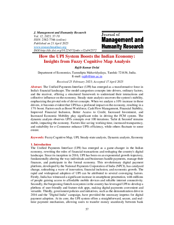 (PDF) How the UPI System Boosts the Indian Economy: Insights from Fuzzy ...