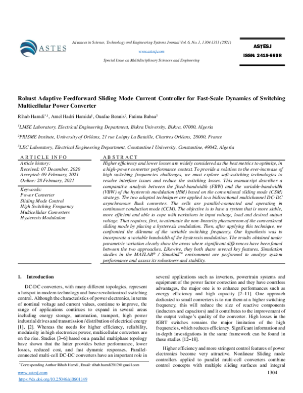 (PDF) Robust Adaptive Feedforward Sliding Mode Current Controller for Fast-Scale Dynamics of ...