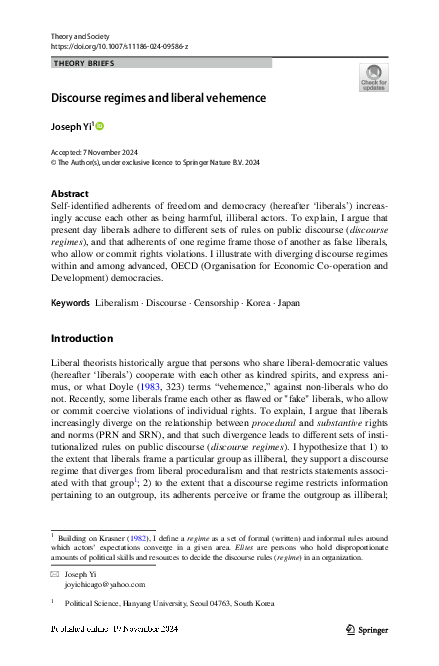 (PDF) Discourse regimes and liberal vehemence