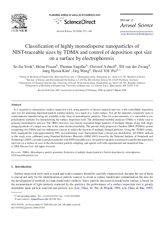 (PDF) Classification of highly monodisperse nanoparticles of NIST ...