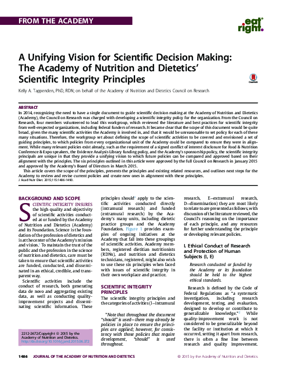 (PDF) A Unifying Vision for Scientific Decision Making: The Academy of ...