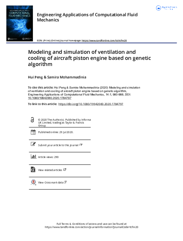 (PDF) Modeling and simulation of ventilation and cooling of aircraft piston engine based on ...