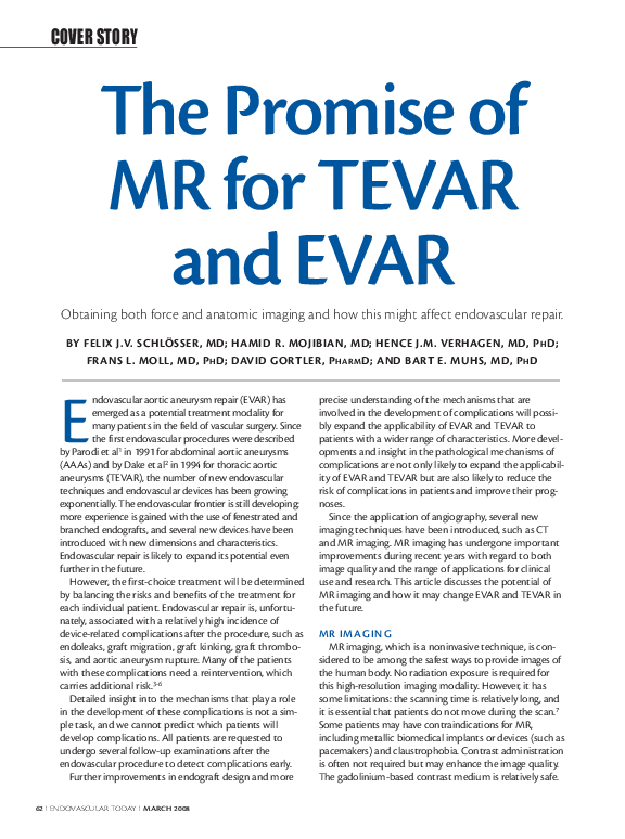 (PDF) The promise of MR for TEVAR and EVAR