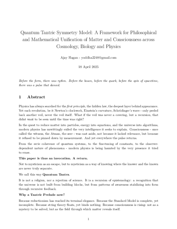(PDF) Quantum Tantric Symmetry Model (QT-SYMMETRY): A Framework for Philosophical and ...