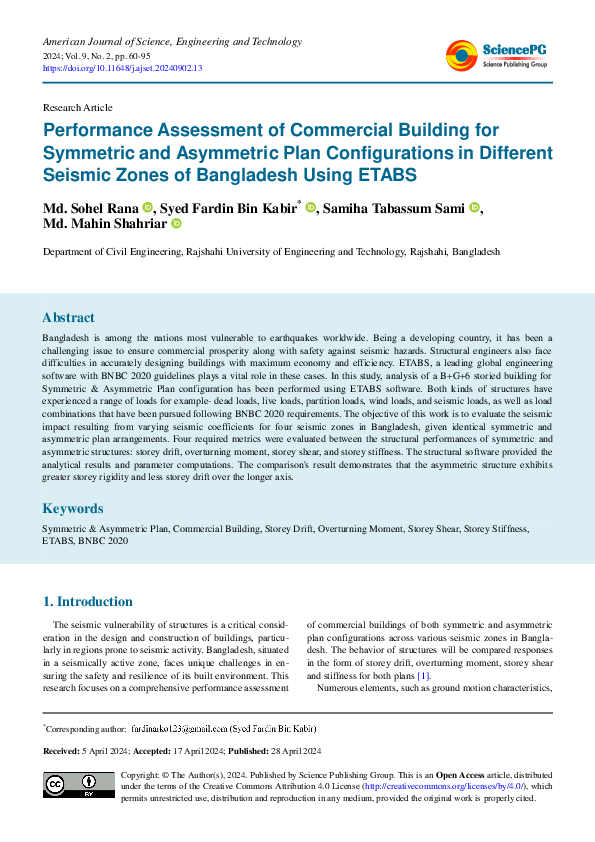 (PDF) Performance Assessment of Commercial Building for Symmetric and ...