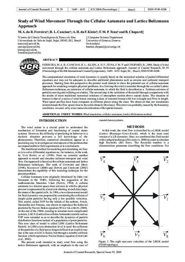 (PDF) Study of Wind Movement Through the Cellular Automata and Lattice ...