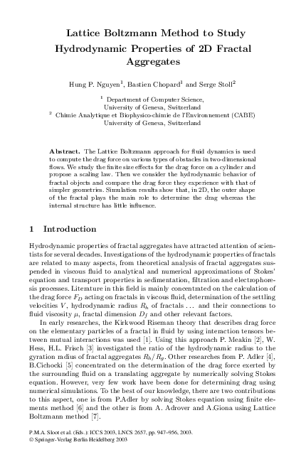 (PDF) Lattice Boltzmann Method to Study Hydrodynamic Properties of 2D ...