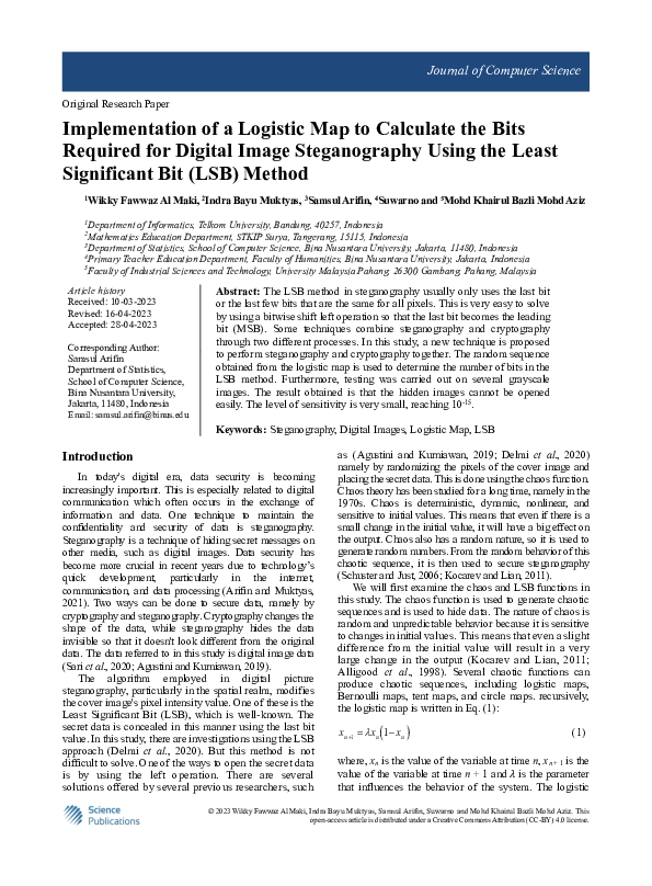 (PDF) Implementation of a Logistic Map to Calculate the Bits Required ...
