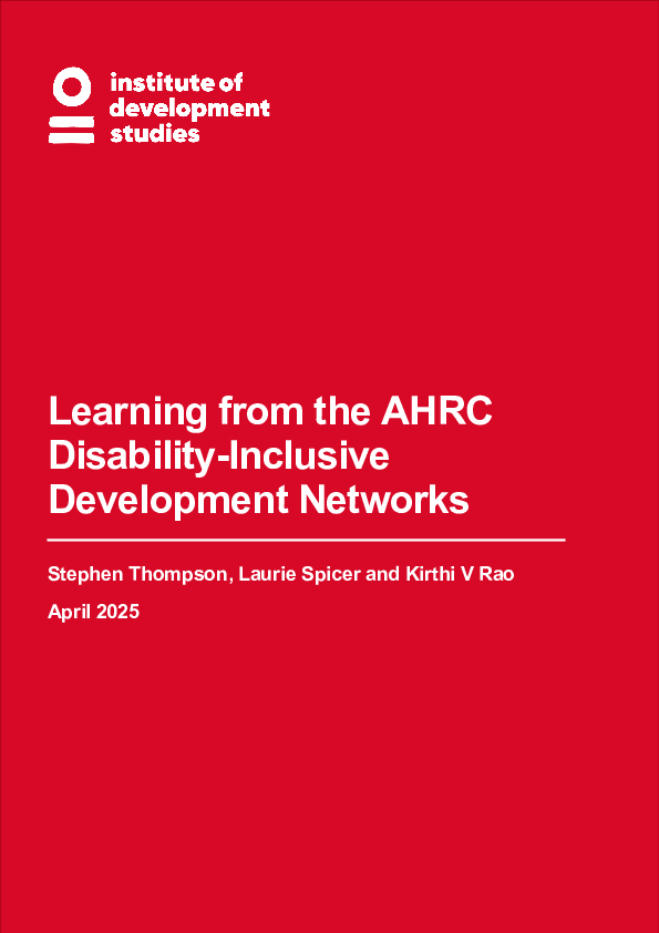 (PDF) Learning from the AHRC Disability-Inclusive Development Networks