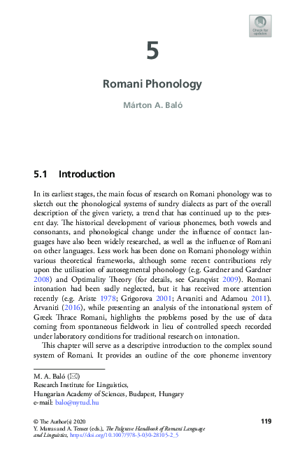 (PDF) Romani Phonology