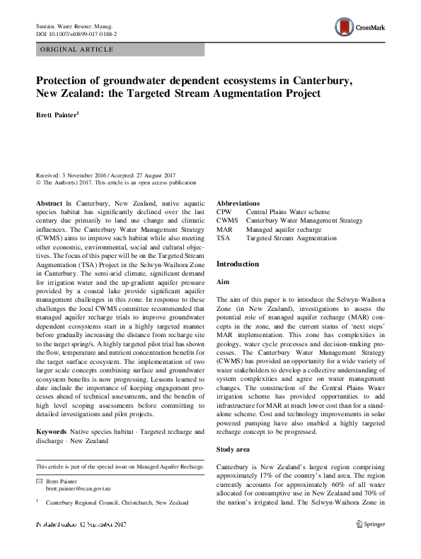 (PDF) Protection of groundwater dependent ecosystems: current policies ...