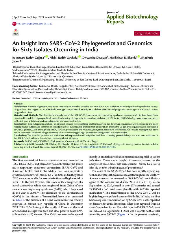 (PDF) An insight into sars-cov-2 phylogenetics and genomics for sixty ...