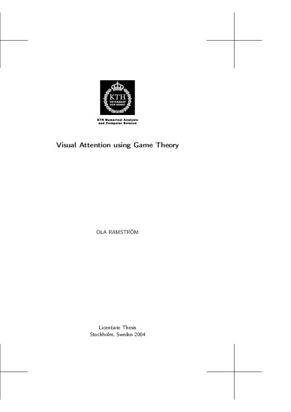 (PDF) Visual Attention Using Game Theory