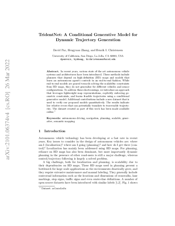 (PDF) TridentNet: A Conditional Generative Model for Dynamic Trajectory ...
