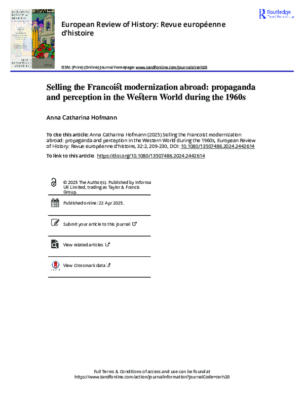 (PDF) Selling the Francoist modernization abroad: propaganda and ...