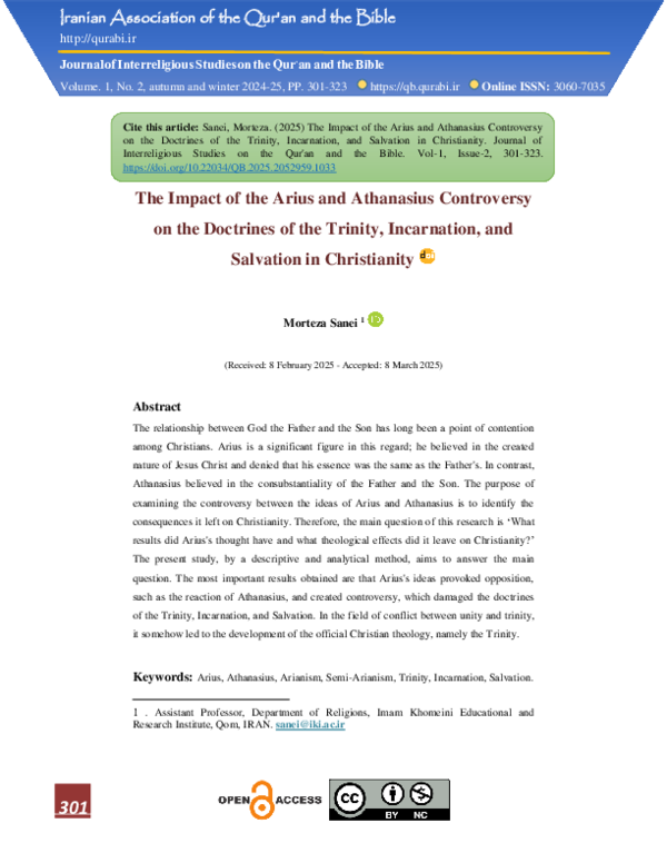 (PDF) The Impact of the Arius and Athanasius Controversy on the ...