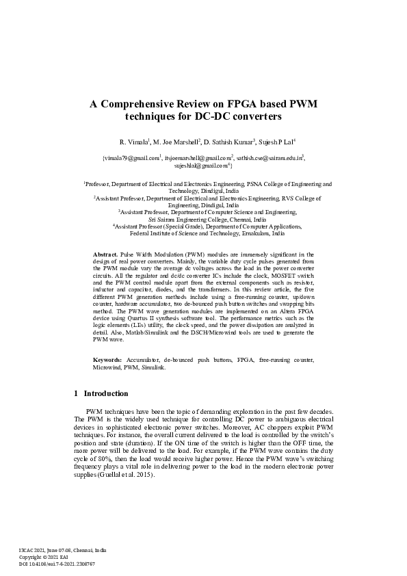 (PDF) A Comprehensive Review on FPGA based PWM techniques for DC-DC converters