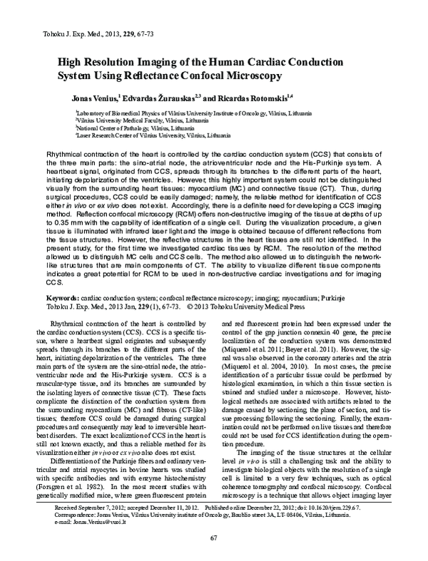 (PDF) High Resolution Imaging of the Human Cardiac Conduction System Using Reflectance Confocal ...