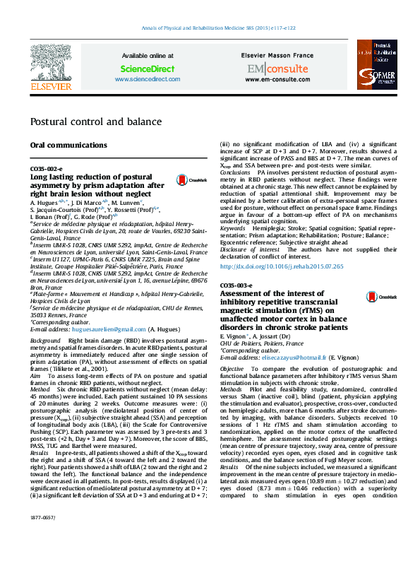 (PDF) Long lasting reduction of postural asymmetry by prism adaptation ...