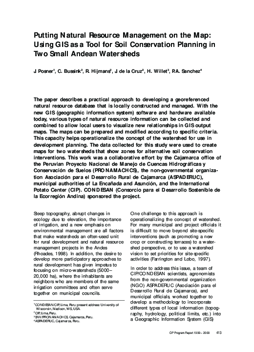 (PDF) Putting Natural Resource Management on the Map: Using GIS as a ...