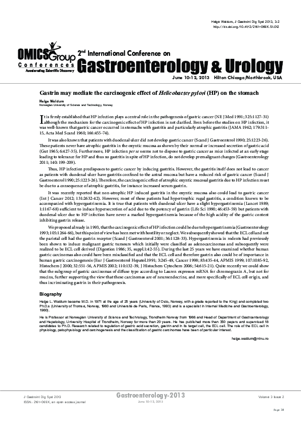 (PDF) Gastrin may mediate the carcinogenic effect of Helicobacter ...