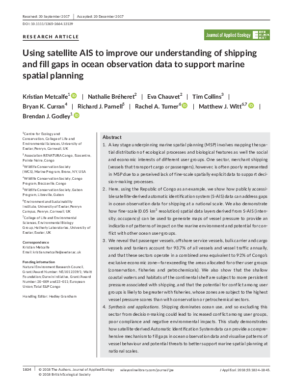 (PDF) Using satellite AIS to improve our understanding of shipping and ...