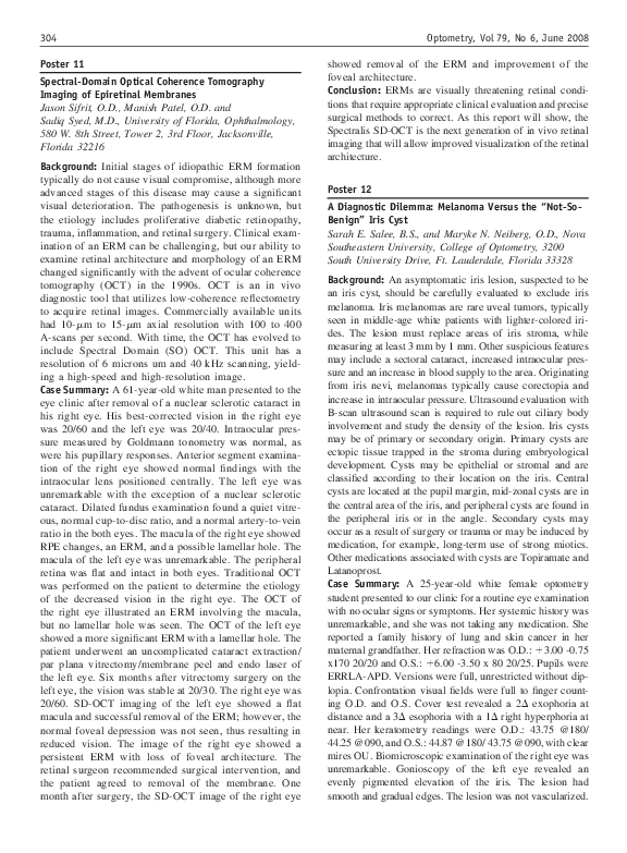(PDF) Poster 12: A Diagnostic Dilemma: Melanoma Versus the “Not-So-Benign” Iris Cyst
