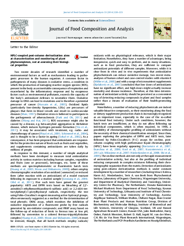 (PDF) HPLC-coupled post-column derivatization aims at characterization ...