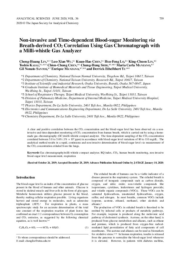 (PDF) Non-invasive and Time-dependent Blood-sugar Monitoring via Breath-derived CO2 Correlation ...
