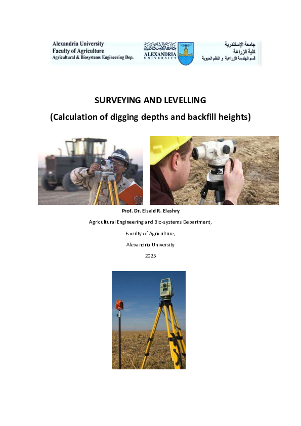 (PDF) SURVEYING AND LEVELLING (Calculation of digging depths and ...