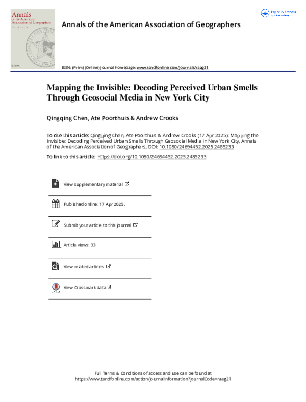 (PDF) Mapping the Invisible: Decoding Perceived Urban Smells Through ...