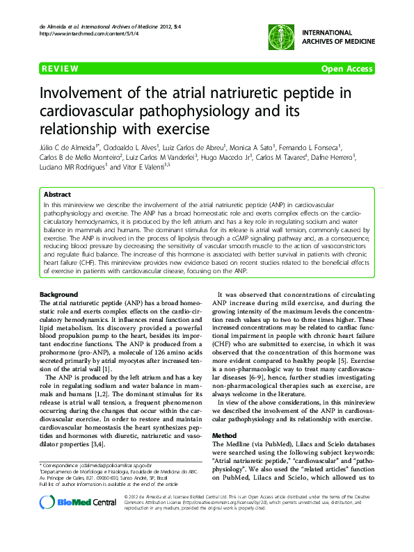 (PDF) Involvement of the atrial natriuretic peptide in cardiovascular ...