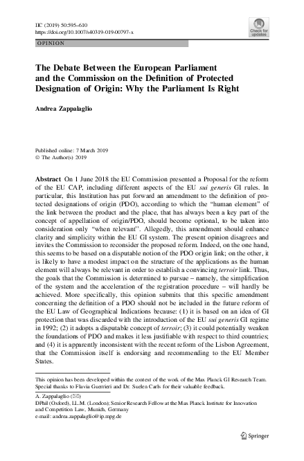 (PDF) The Debate Between the European Parliament and the Commission on ...