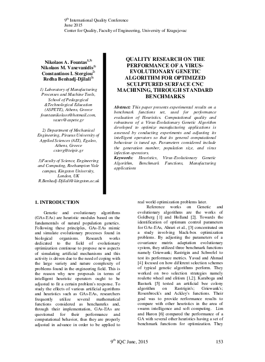 (PDF) Quality Research on the Performance of a Virus-Evolutionary Genetic Algorithm for ...