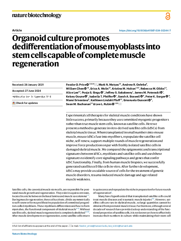 (PDF) Organoid culture promotes dedifferentiation of mouse myoblasts ...