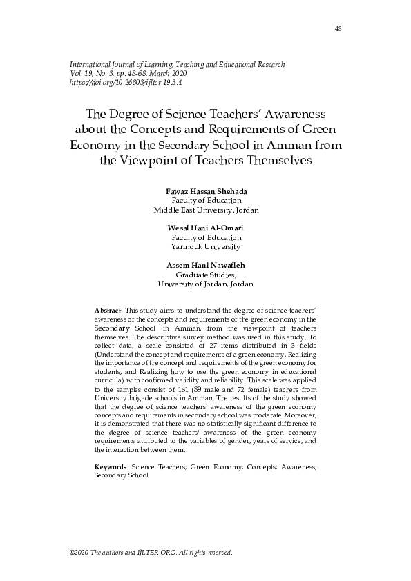 (PDF) The Degree of Awareness of Science Teachers about the Concepts ...