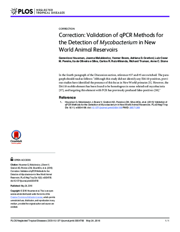 (PDF) Correction: Validation of qPCR Methods for the Detection of ...