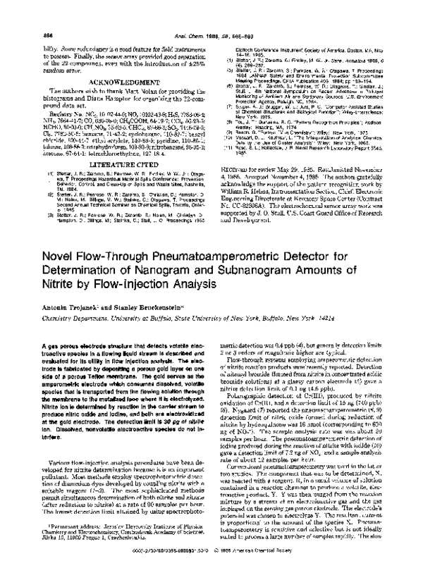 Pdf A Novel Flow Through Pneumatoamperometric Detector For Determination Of Nanogram And
