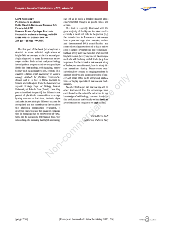 (PDF) Light microscopy - Methods and protocols