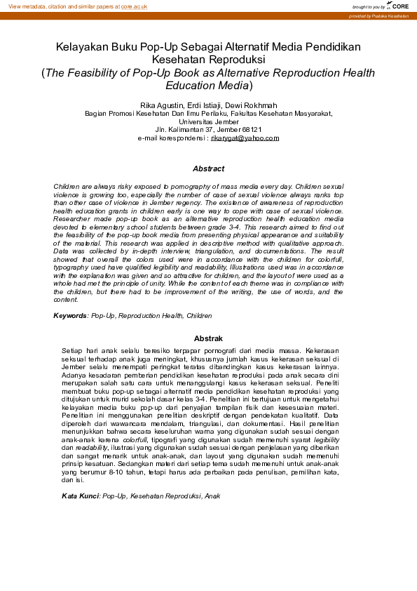 (PDF) Kelayakan Buku Pop-Up Sebagai Alternatif Media Pendidikan ...