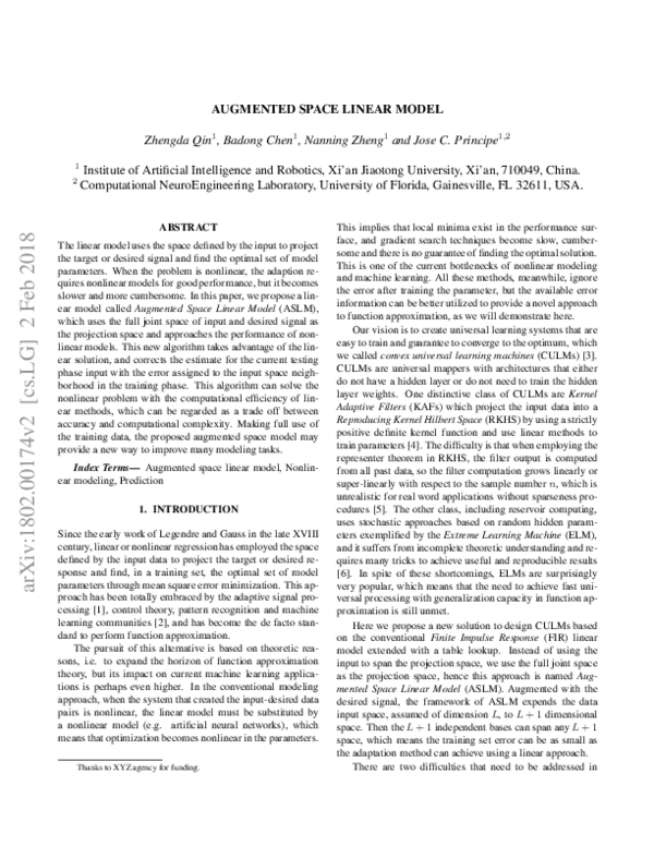 (PDF) Augmented Space Linear Model