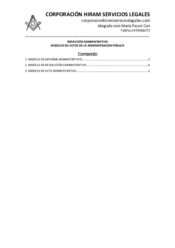 (PDF) MODELOS REDACCIÓN ADMINISTATIVA - INFORME - RESOLUCIÓN - AUTOR ...